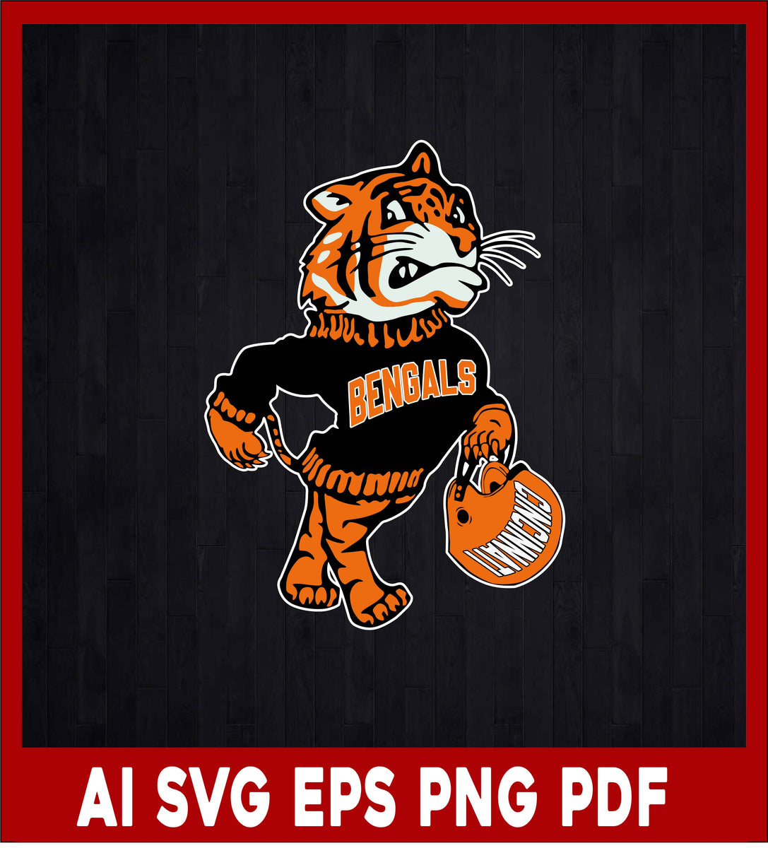 Bengals Reimagined Vintage Fighting Mascot, Svg File for cricut, Nfl S ...