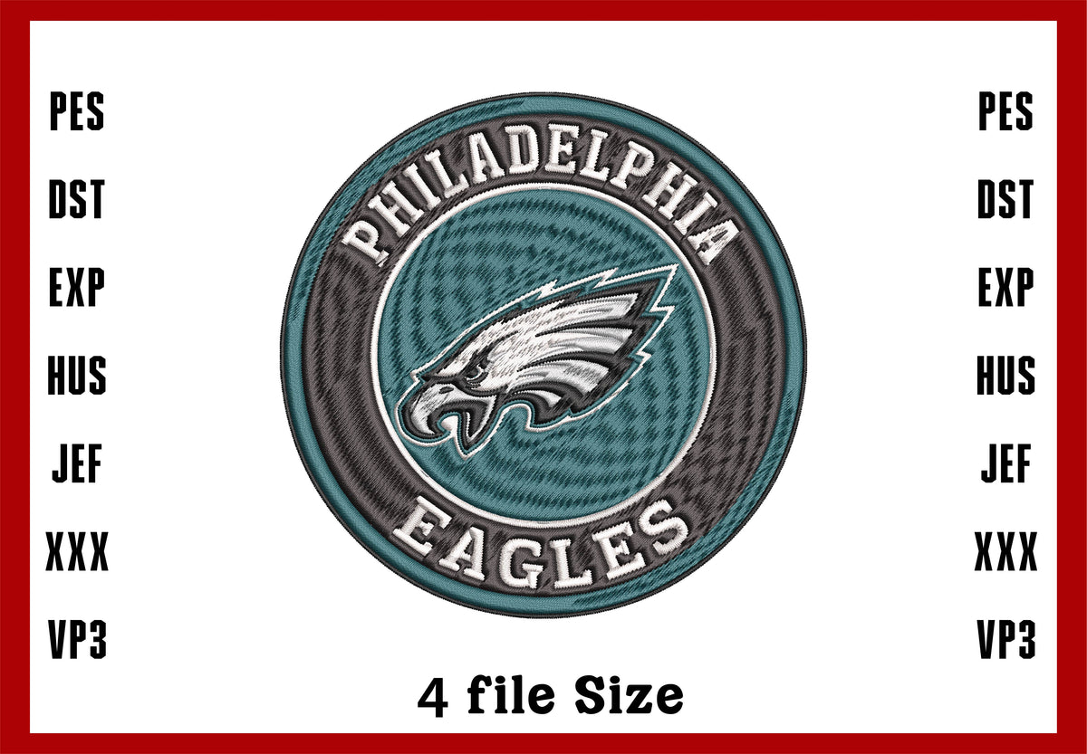 Philadelphia Eagles Logo Embroidery, NFL football embroidery, Machine ...