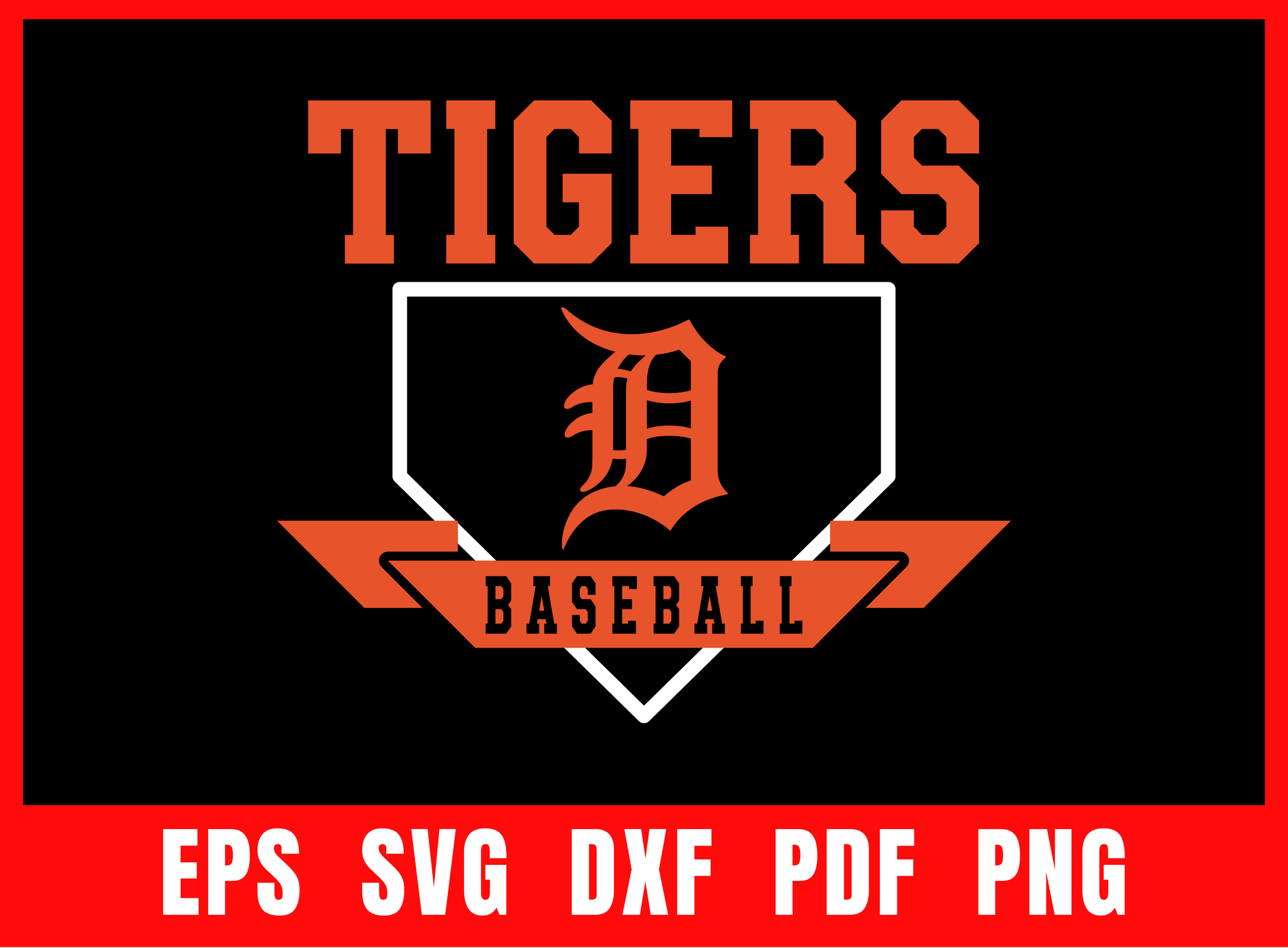 Detroit Tigers Baseball team Sport Lover T-Shirt Design EPS SVG DXF PD ...