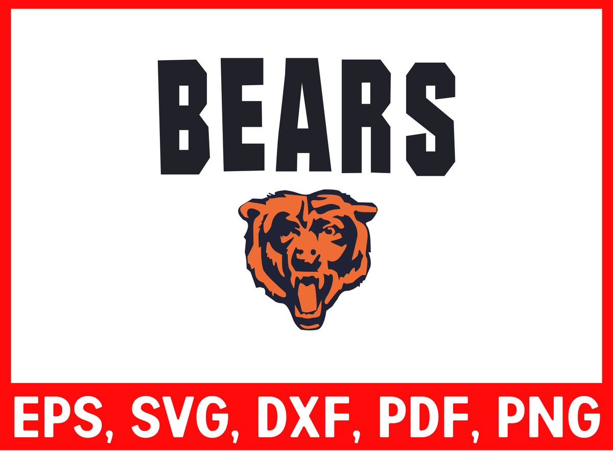 Bears Football SVG, Bears svg, Bears shirt svg, Bears Mascot Svg, Bear ...