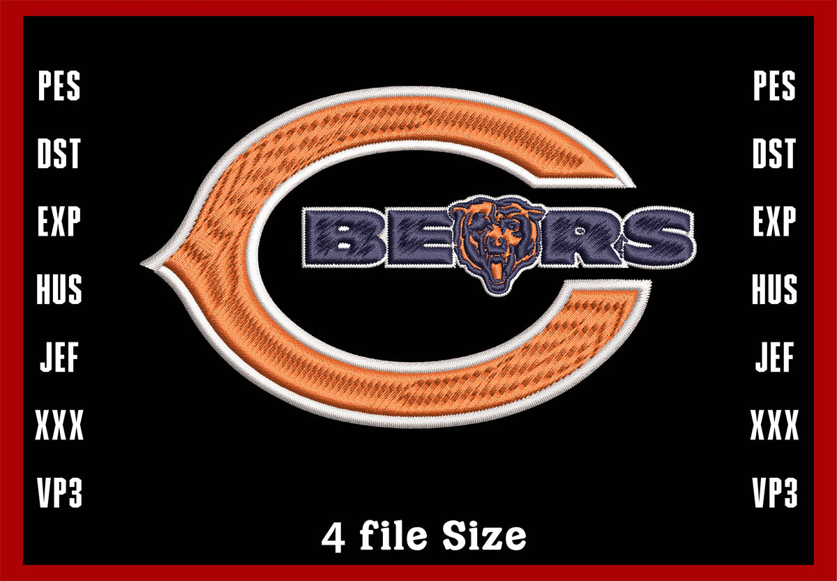 Chicago Bears Logo Embroidery Design, Chicago Bears NFL football embro ...