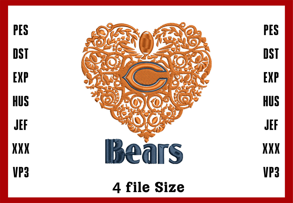 Chicago Bears Logo Embroidery Design, Chicago Bears NFL football embro ...