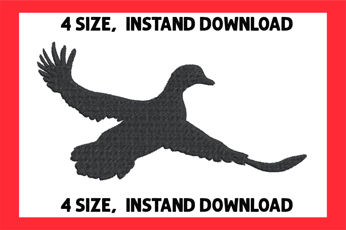 Cupped Duck Silhouette Embroidery design Machine Embroidery, Machine E ...