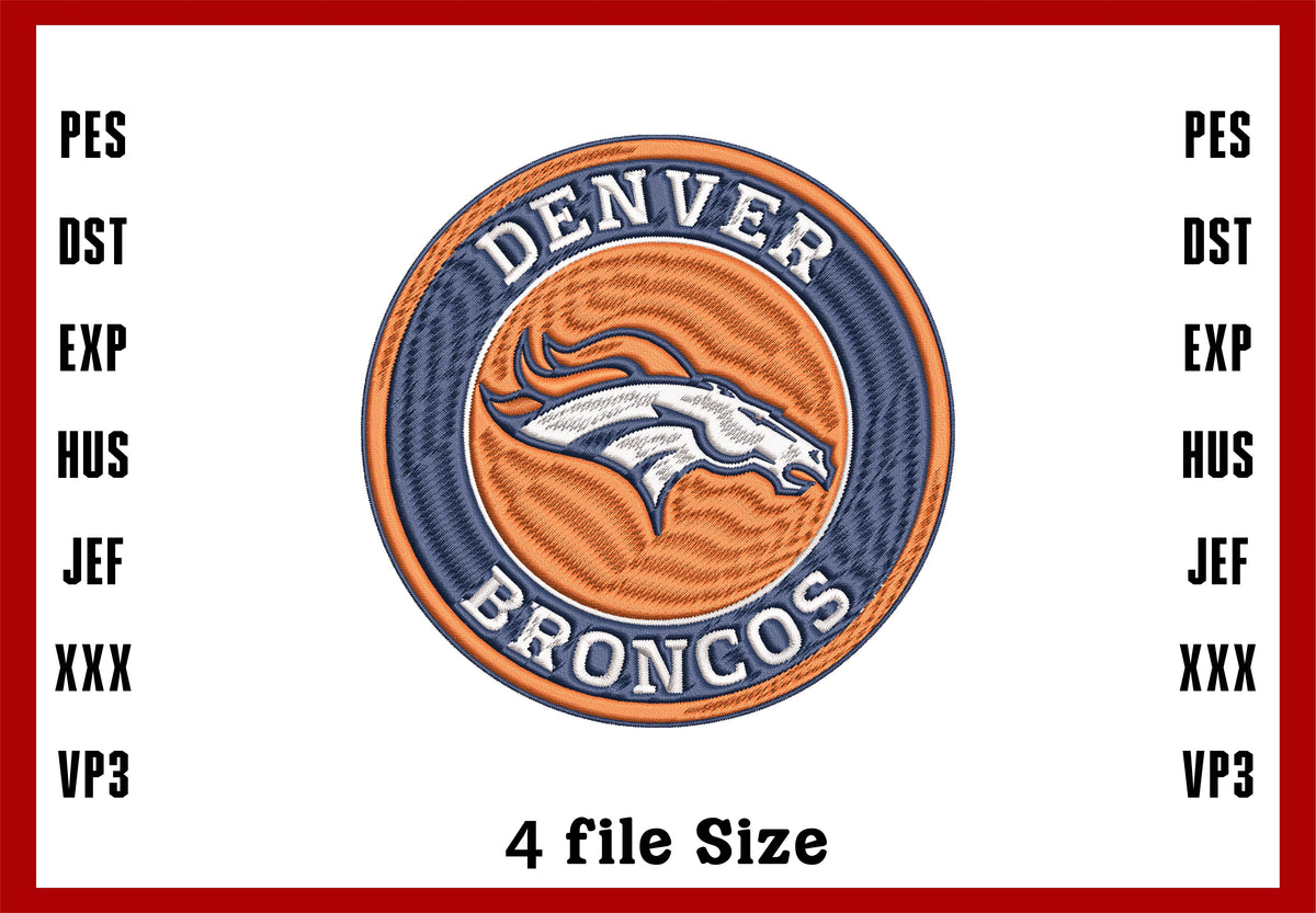 Denver Bronce Logo Embroidery, Denver Broncos NFL football embroidery ...