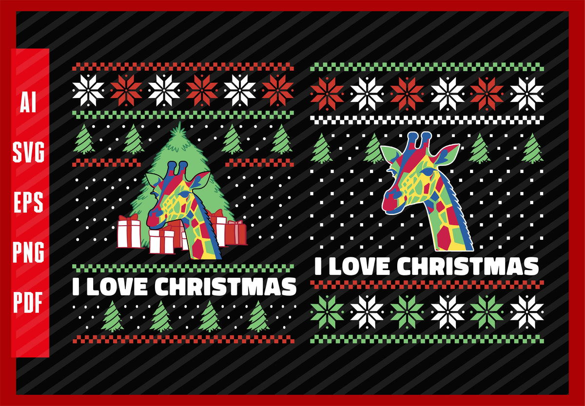 It’s Ok to Be Different Autism Giraffe Animal Lover Design, I Love Chr ...