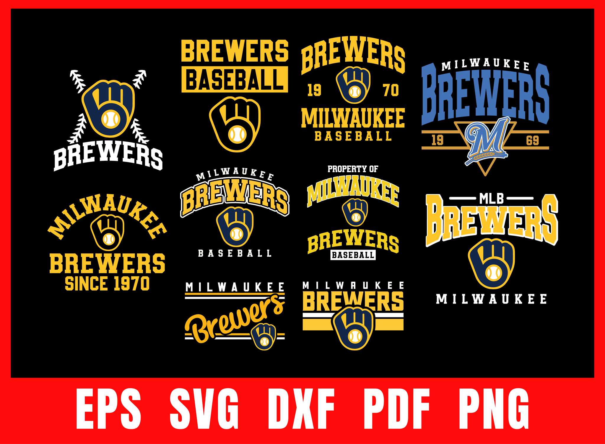 Bundle 2 Milwaukee Brewers Baseball team Sport Lover T-Shirt Design EP ...