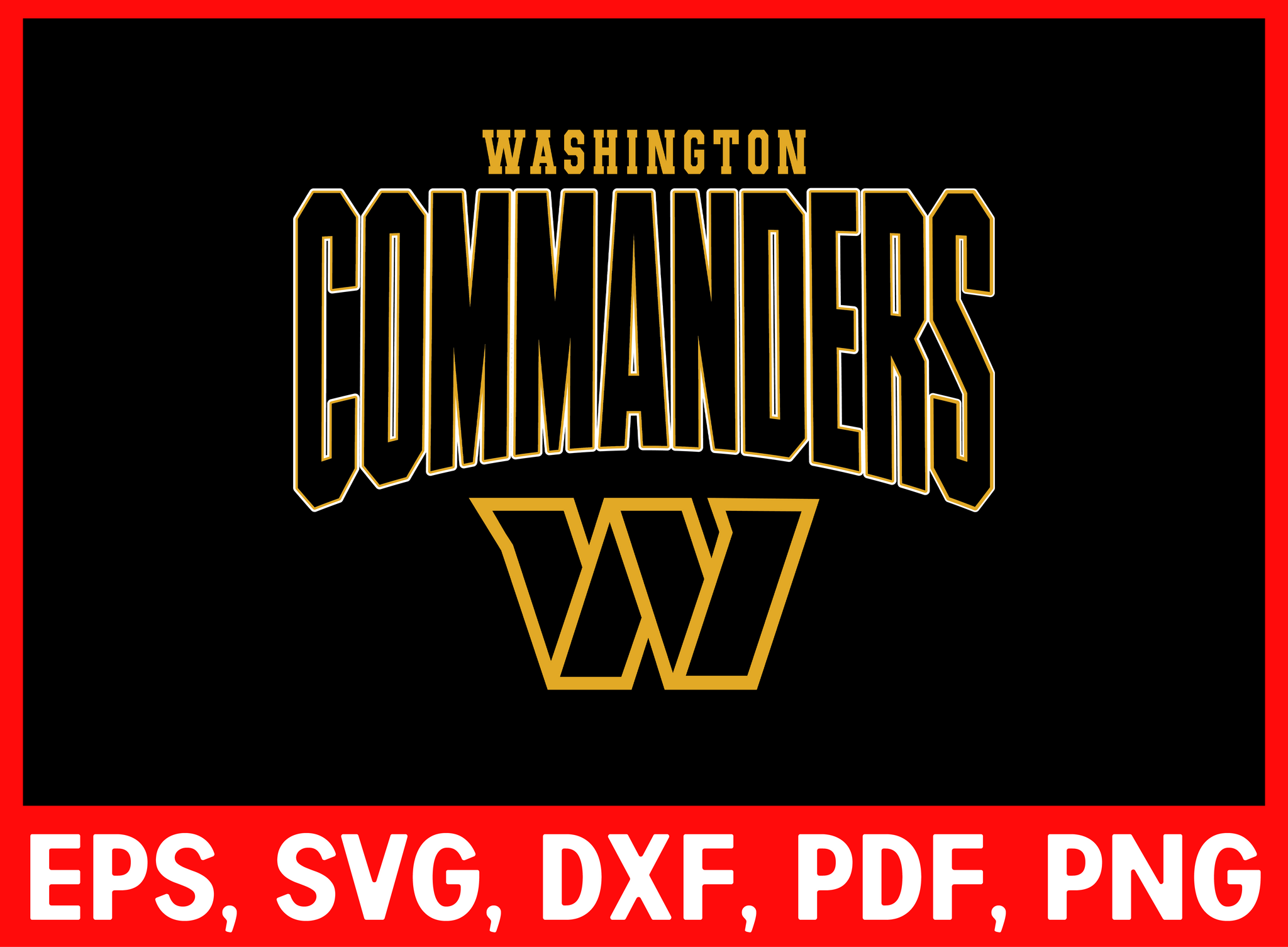 Washington Commanders Football NFL Logo Game Day T-Shirt Design EPS SVG ...