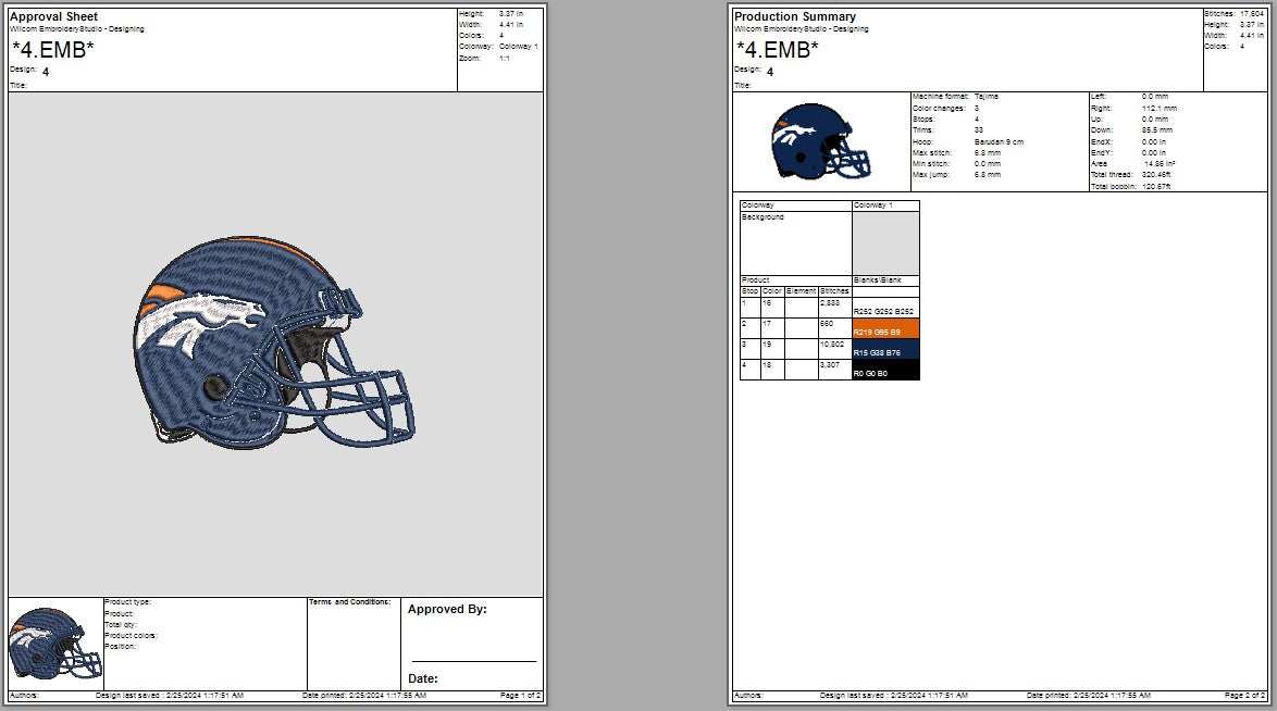 Denver Bronce Helmate Logo Embroidery, Denver Broncos NFL football emb ...