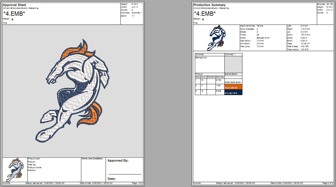 Denver Bronce Horse Logo Embroidery, Denver Broncos NFL football embro ...
