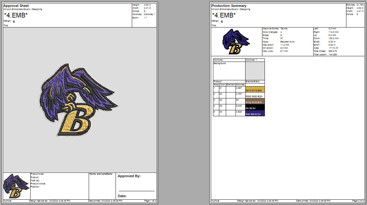 Baltimore Ravens Bird Logo Embroidery, NFL football embroidery, Machin ...