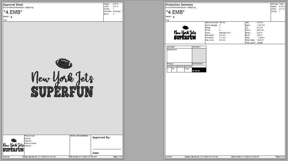 New York Jets Superfan Logo Embroidery, NFL football embroidery, Machi ...