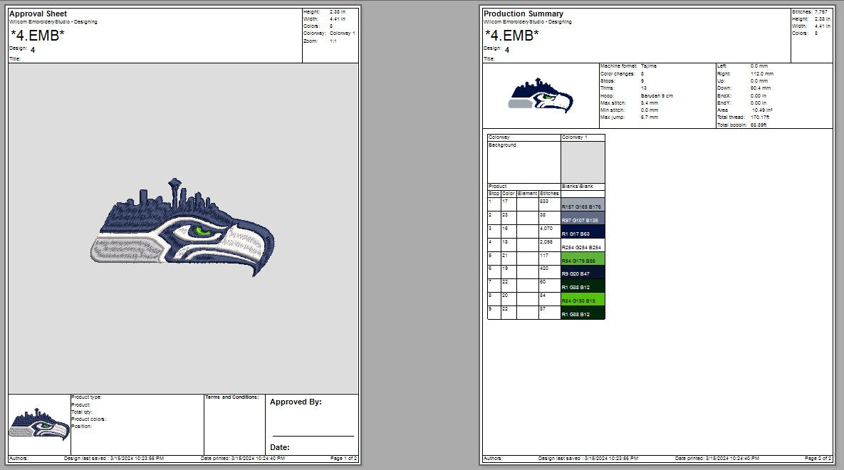 Seattle Seahawks Logo Embroidery, NFL football embroidery, Machine Emb ...