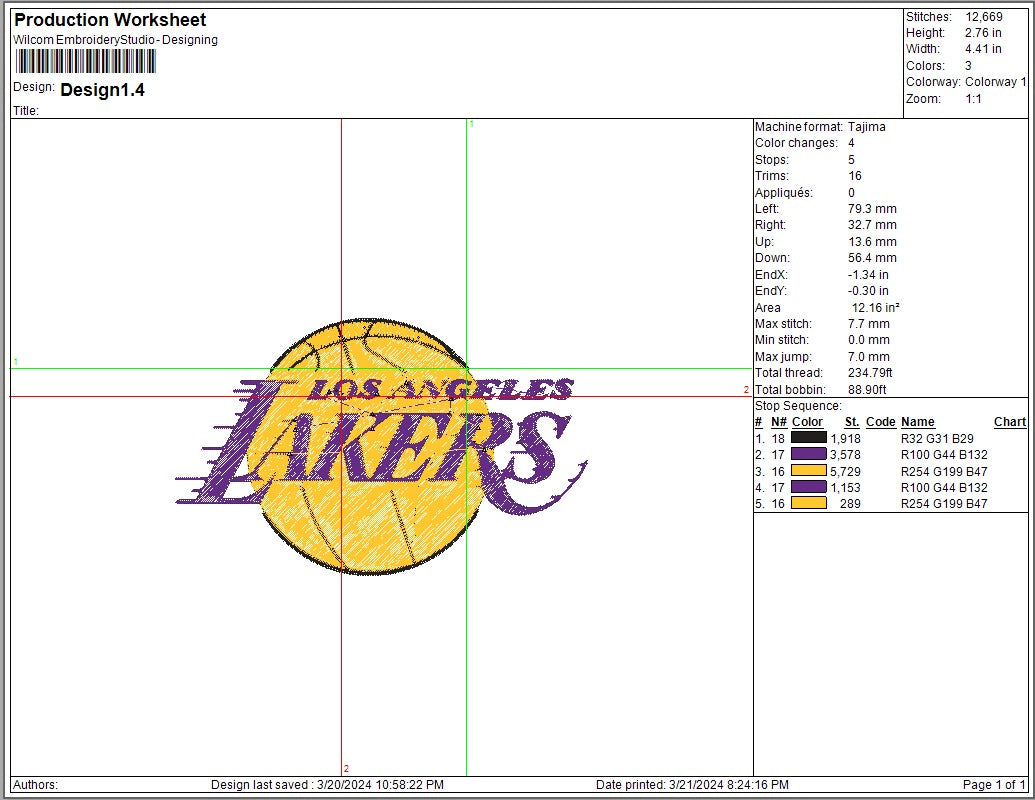 Los Angeles Lakers Logo Embroidery, NBA Basketball embroidery, Machine ...