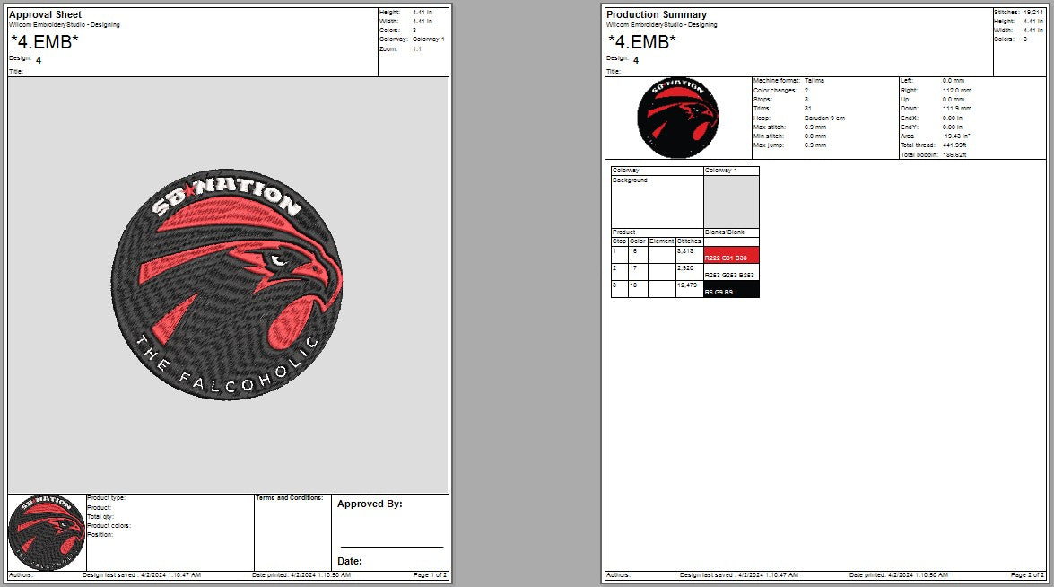 Atlanta Falcons Logo Embroidery, NFL football embroidery, Machine Embr ...