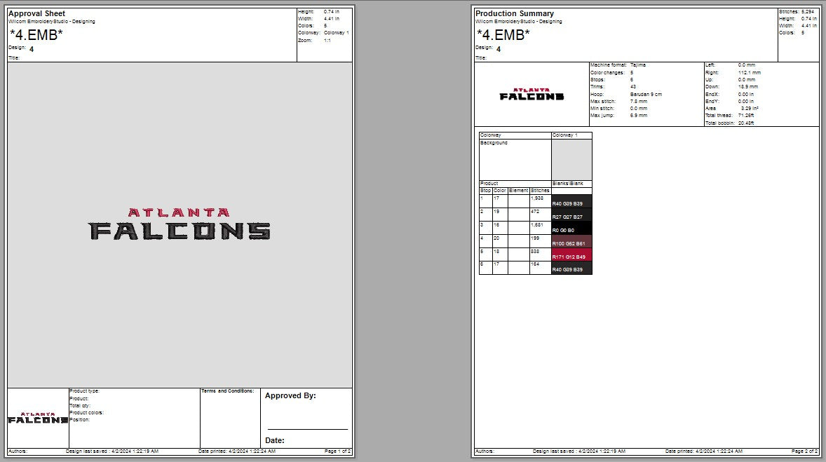 Atlanta Falcons Logo Embroidery, NFL football embroidery, Machine Embr ...