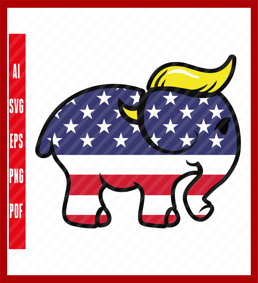 Trump Elephant,Cut File, Silhouette,Cricut, Jpeg,svg, dfx, eps, png, c ...