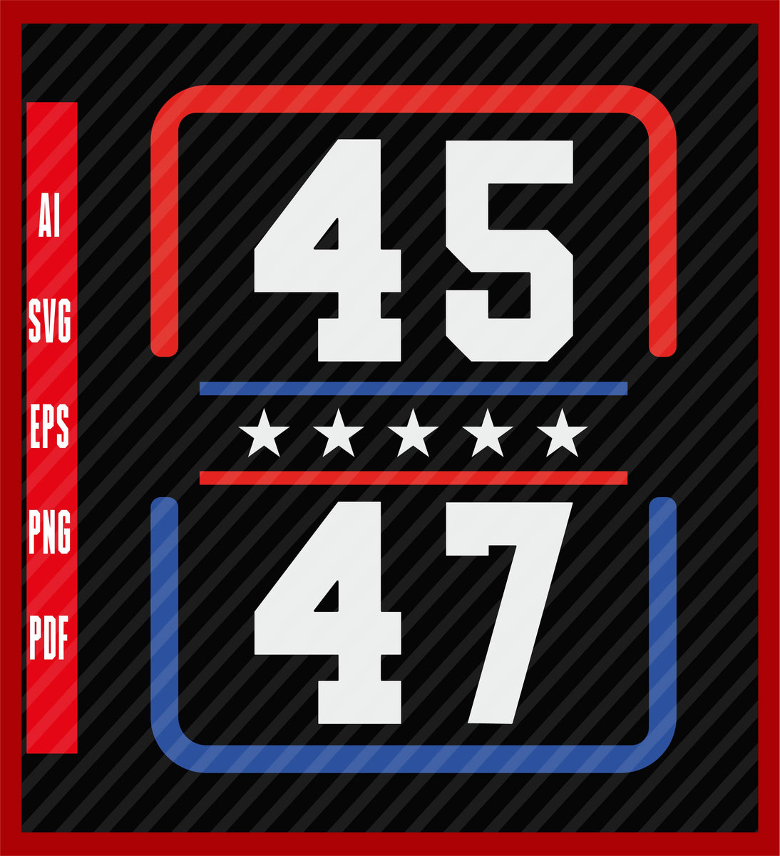 Vintage Retro 45 47 Trump 2024 American Flag Tee T-Shirt, Political T ...