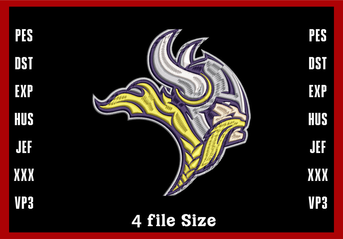 Minnesota Vikings Logo Embroidery, NFL football embroidery, Machine Em ...