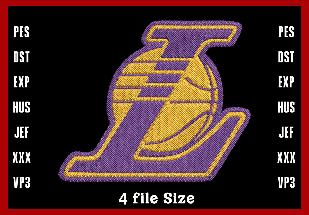 Los Angeles Lakers Logo Embroidery, NBA Basketball embroidery, Machine ...
