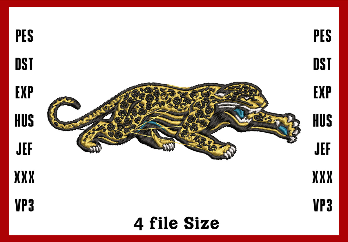 Jacksonville Jaguars Logo Embroidery, NFL football embroidery, Machine ...
