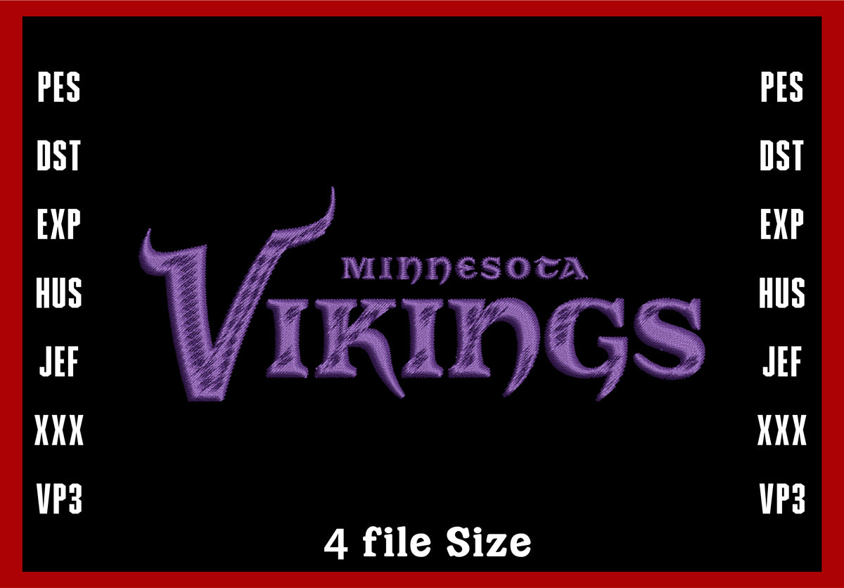Minnesota Vikings Logo Embroidery, NFL football embroidery, Machine Em ...