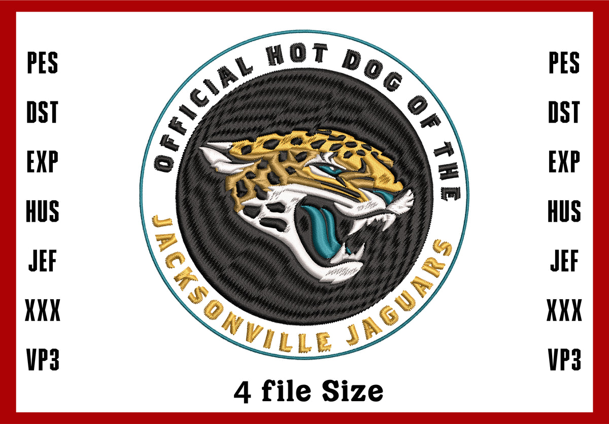 Jacksonville Jaguars Logo Embroidery, NFL football embroidery, Machine ...