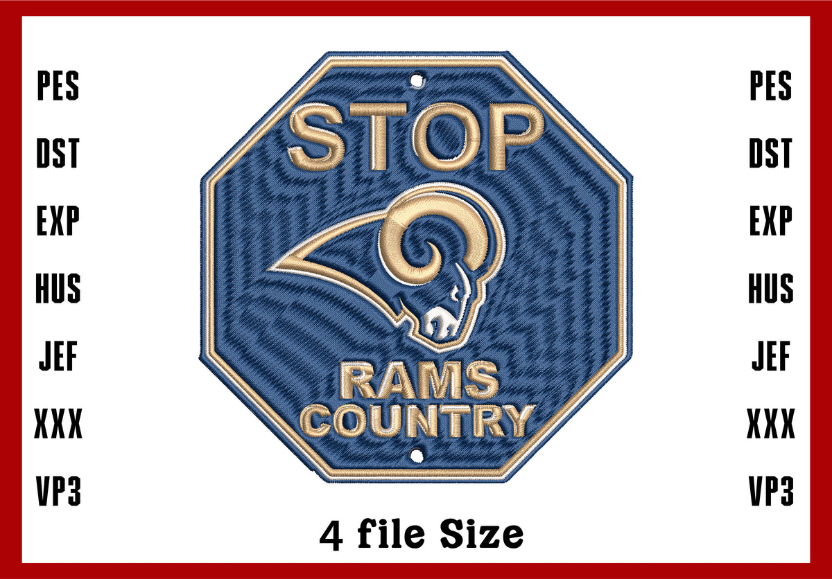 Los Angeles Rams Logo Embroidery, NFL football embroidery, Machine Emb ...