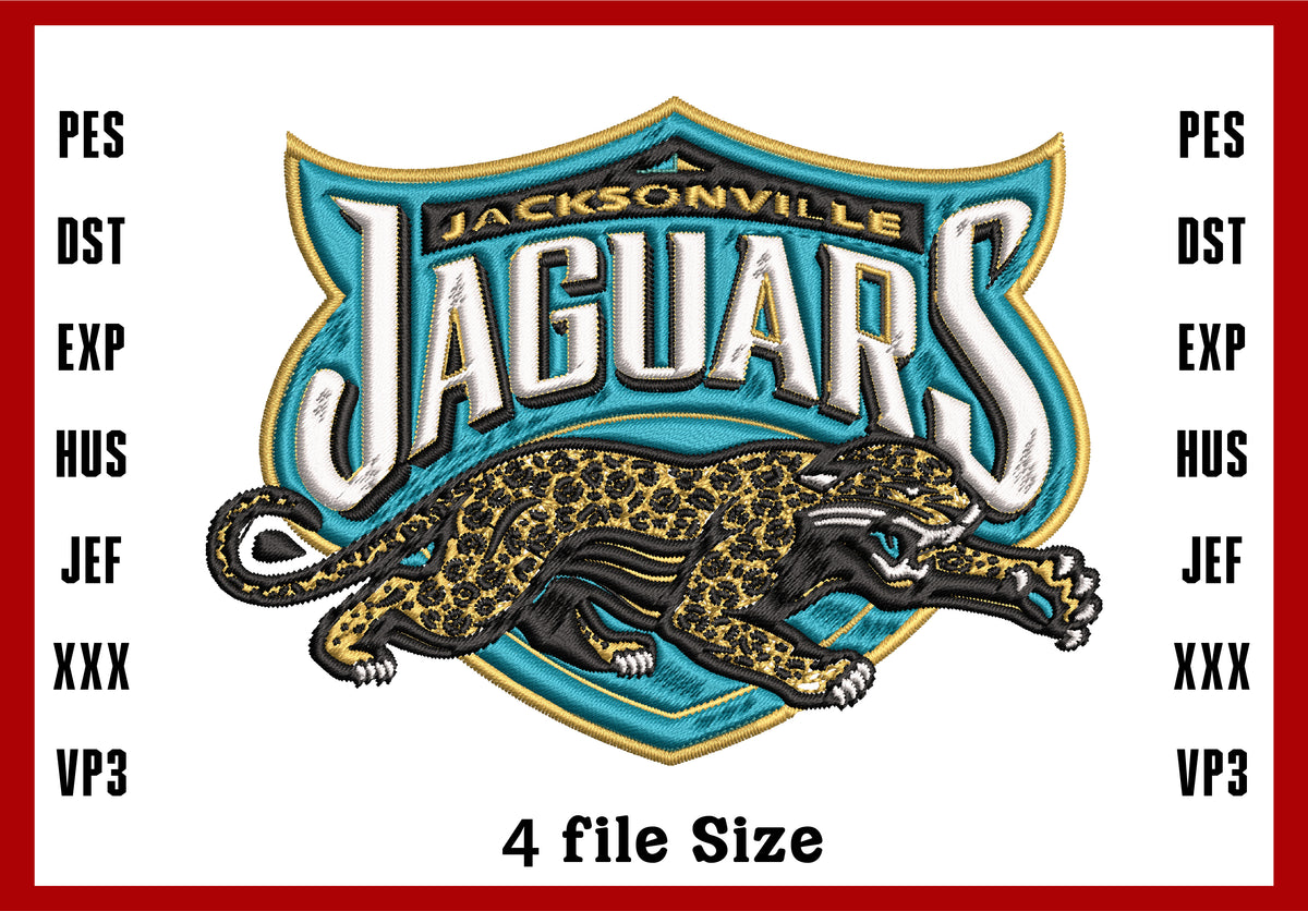 Jacksonville Jaguars Logo Embroidery, NFL football embroidery, Machine ...