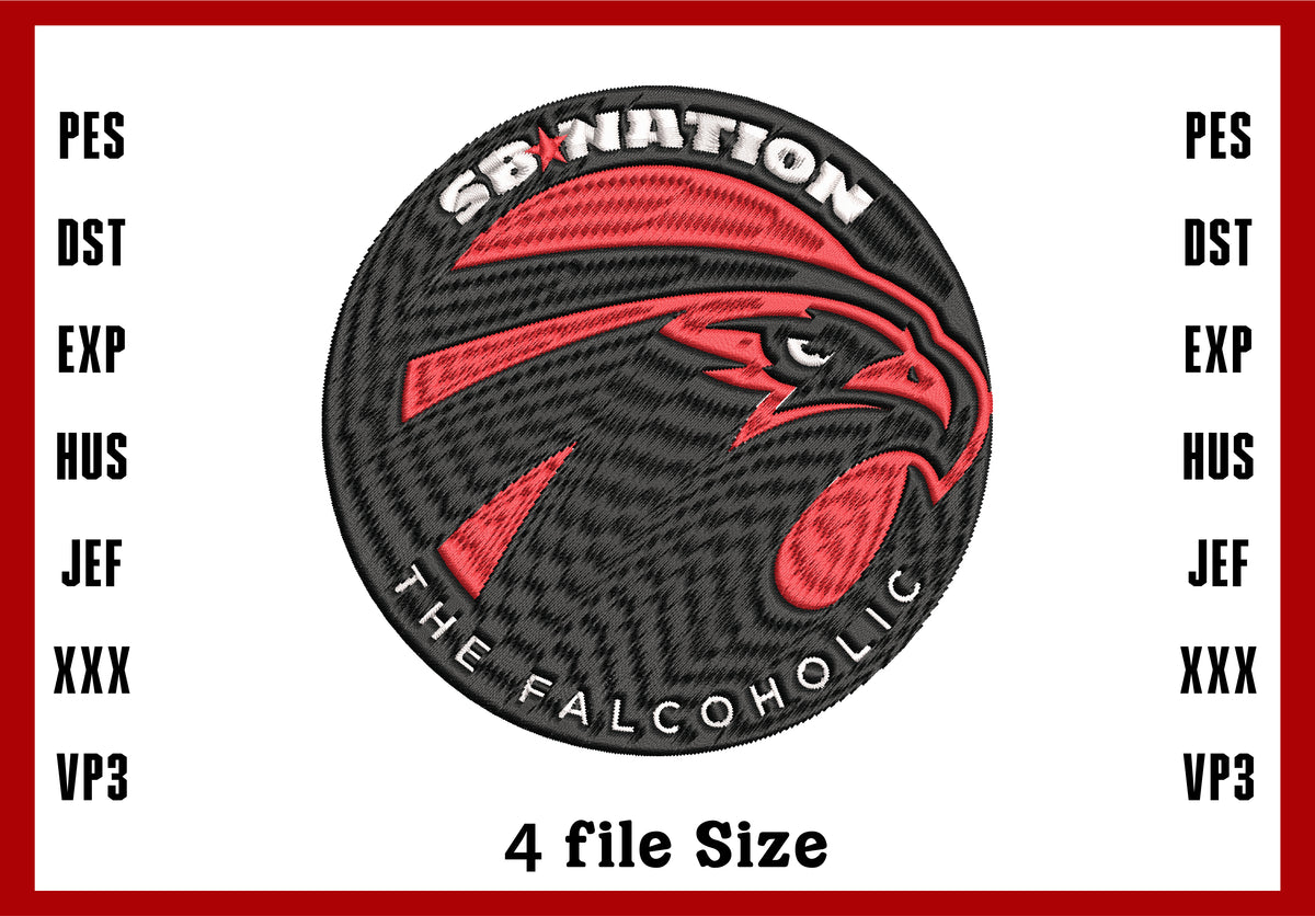 Atlanta Falcons Logo Embroidery, NFL football embroidery, Machine Embr ...