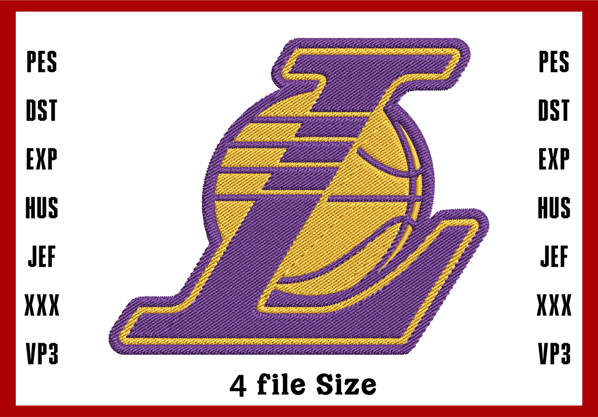 Los Angeles Lakers Logo Embroidery, NBA Basketball embroidery, Machine ...