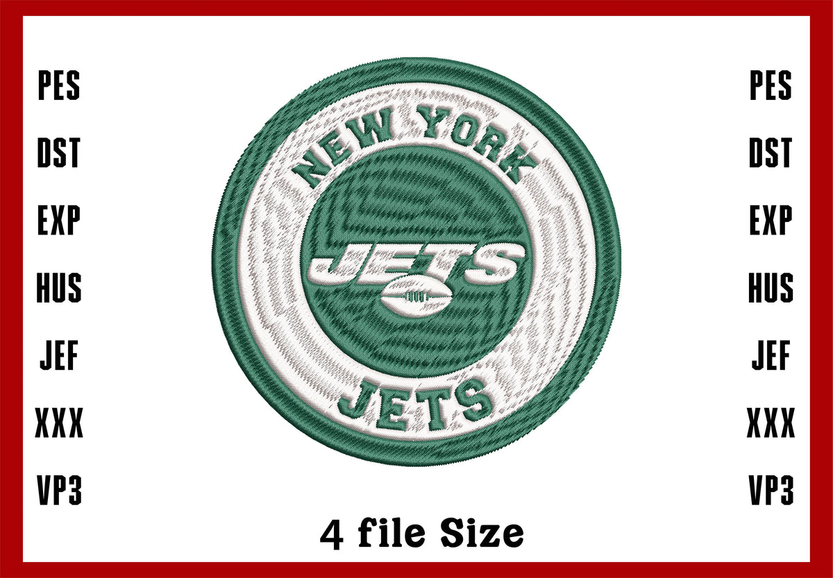 New York Jets Logo Embroidery, NFL football embroidery, Machine Embroi ...