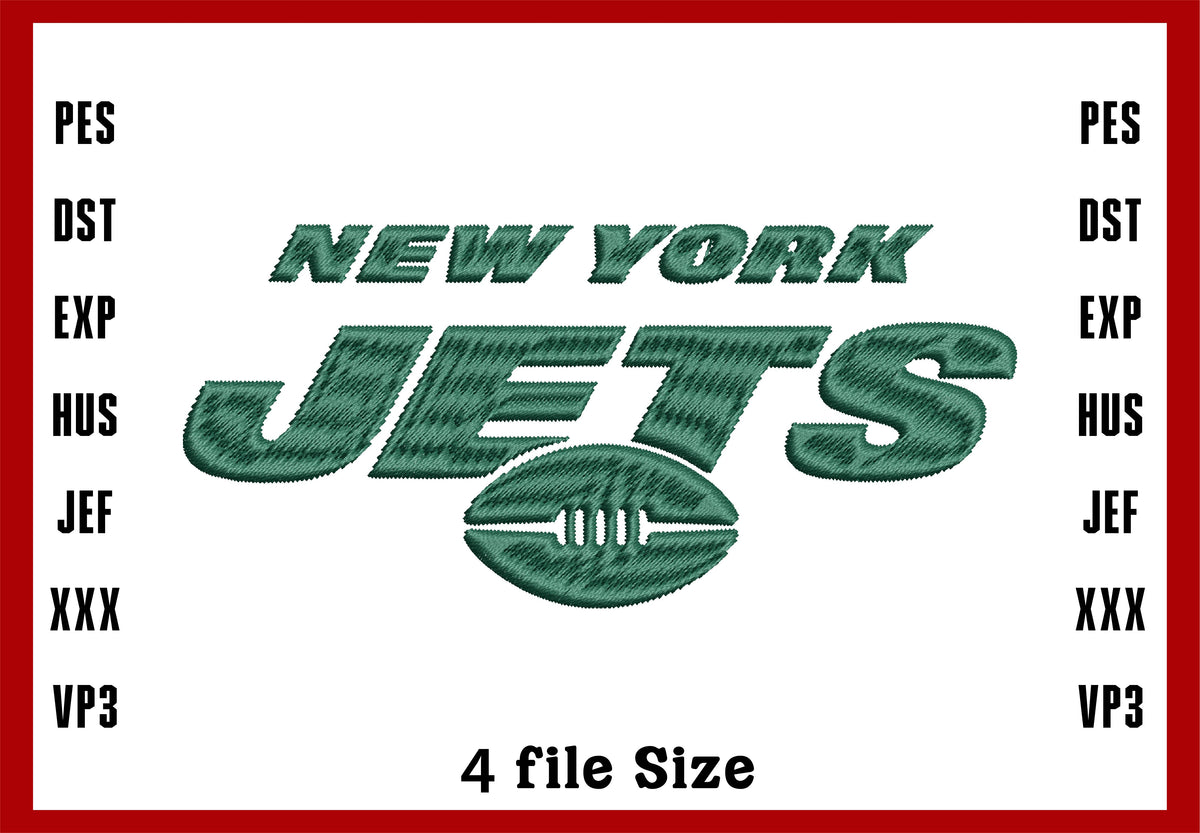 New York Jets Logo Embroidery, NFL football embroidery, Machine Embroi ...