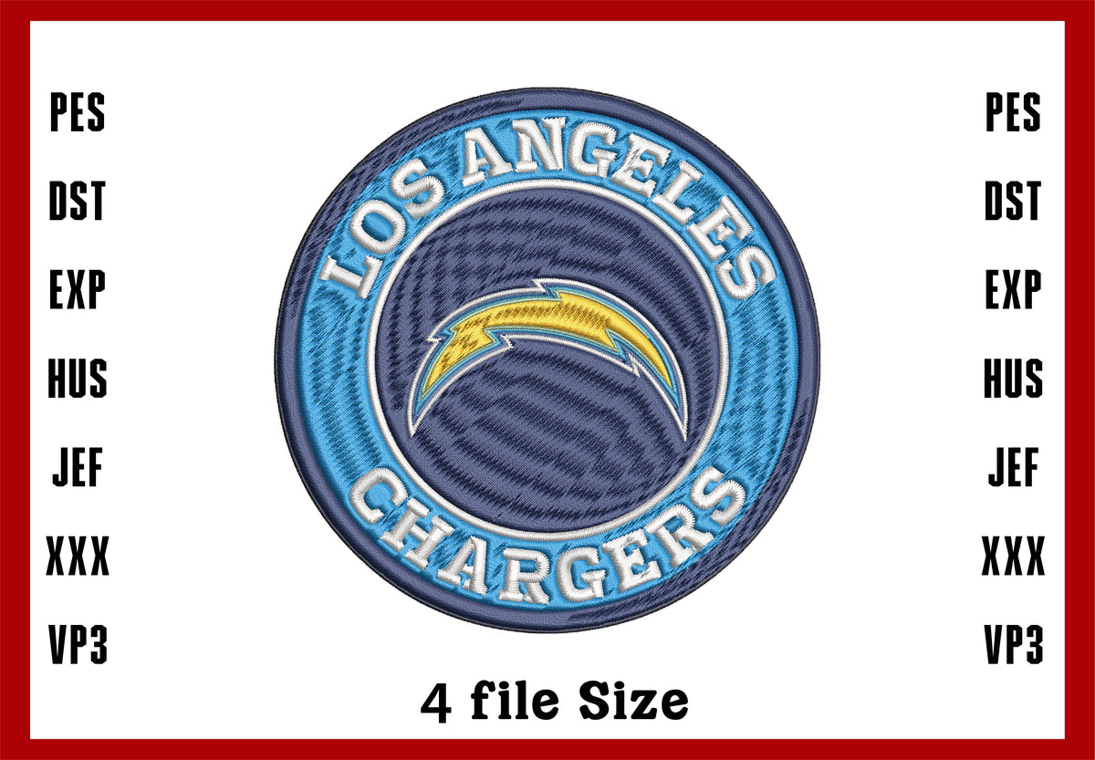 Los Angeles Chargers Logo Embroidery, NFL football embroidery, Machine ...