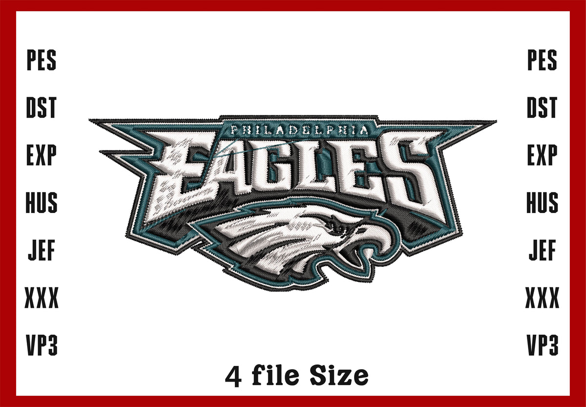 Philadelphia Eagles Logo Embroidery, NFL football embroidery, Machine ...