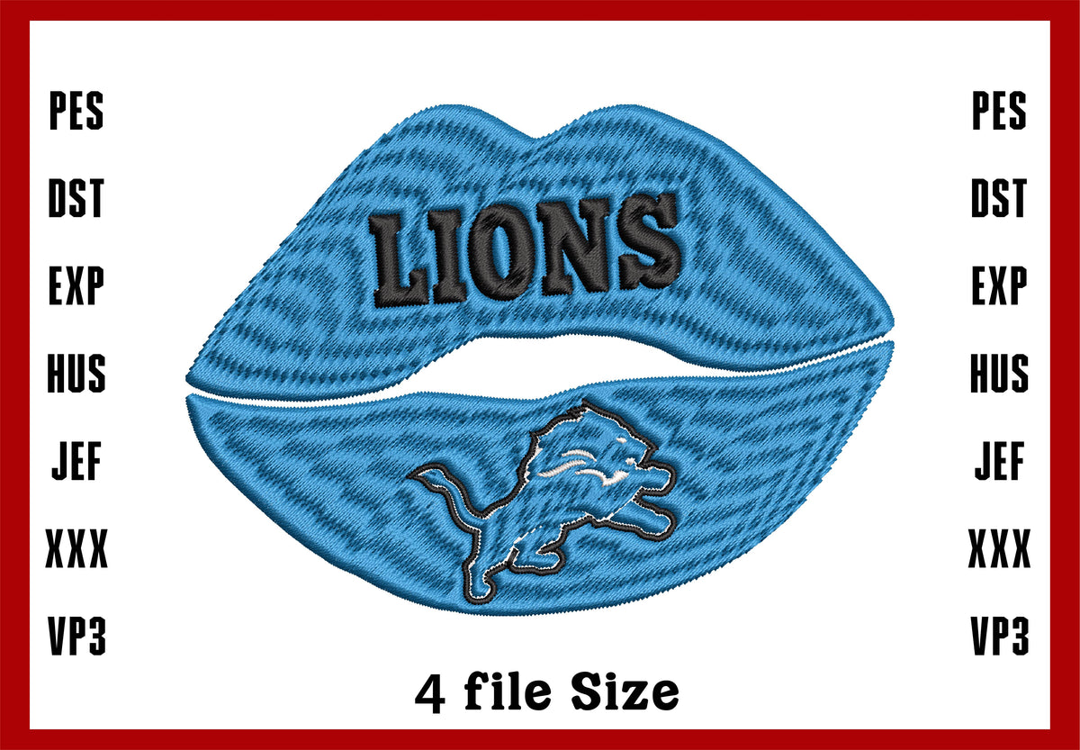 Detroit Lions Logo Embroidery, NFL football embroidery, Machine Embroi ...