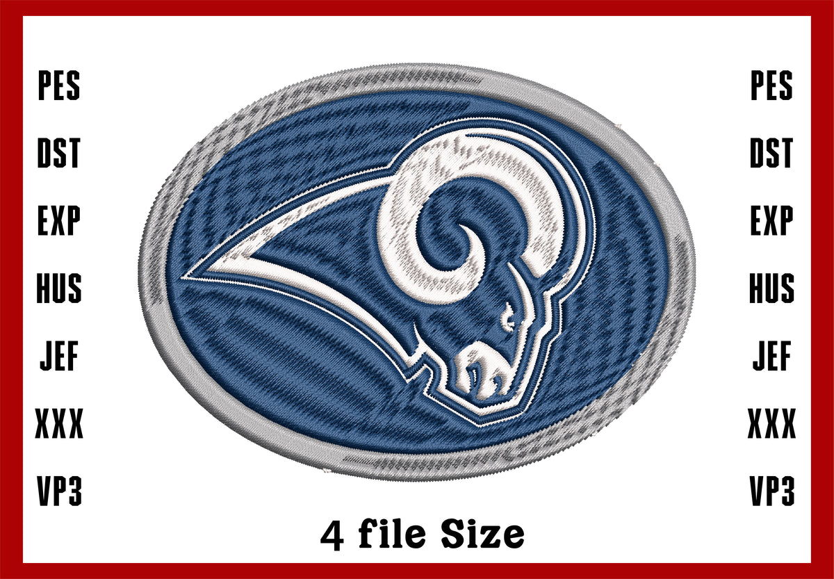 Los Angeles Rams Logo Embroidery, NFL football embroidery, Machine Emb ...