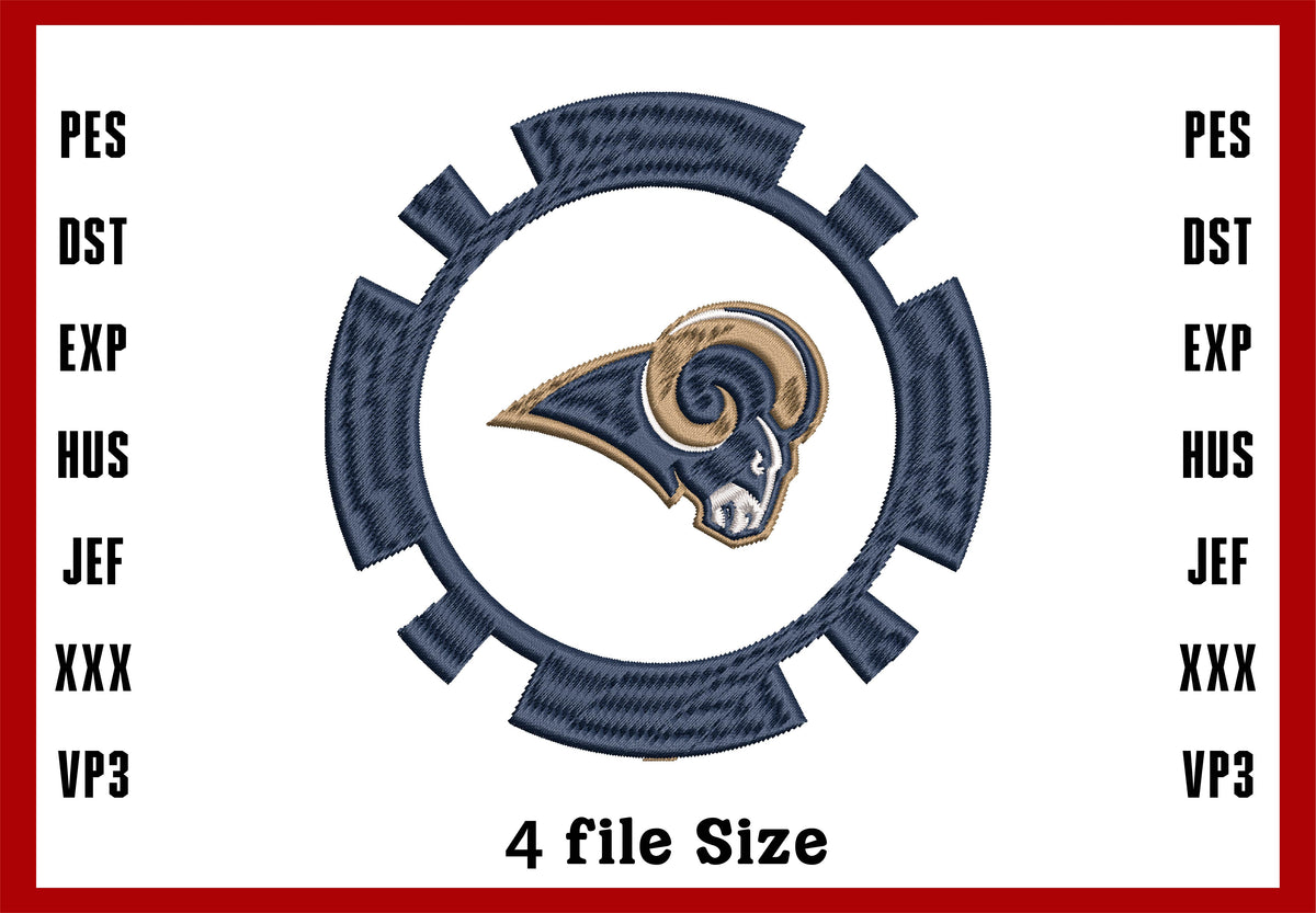 Los Angeles Rams Logo Embroidery, NFL football embroidery, Machine Emb ...