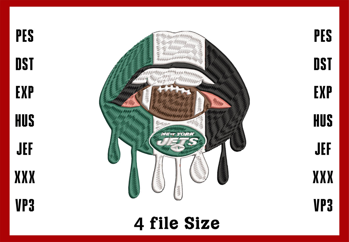 New York Jets Logo Embroidery, NFL football embroidery, Machine Embroi ...
