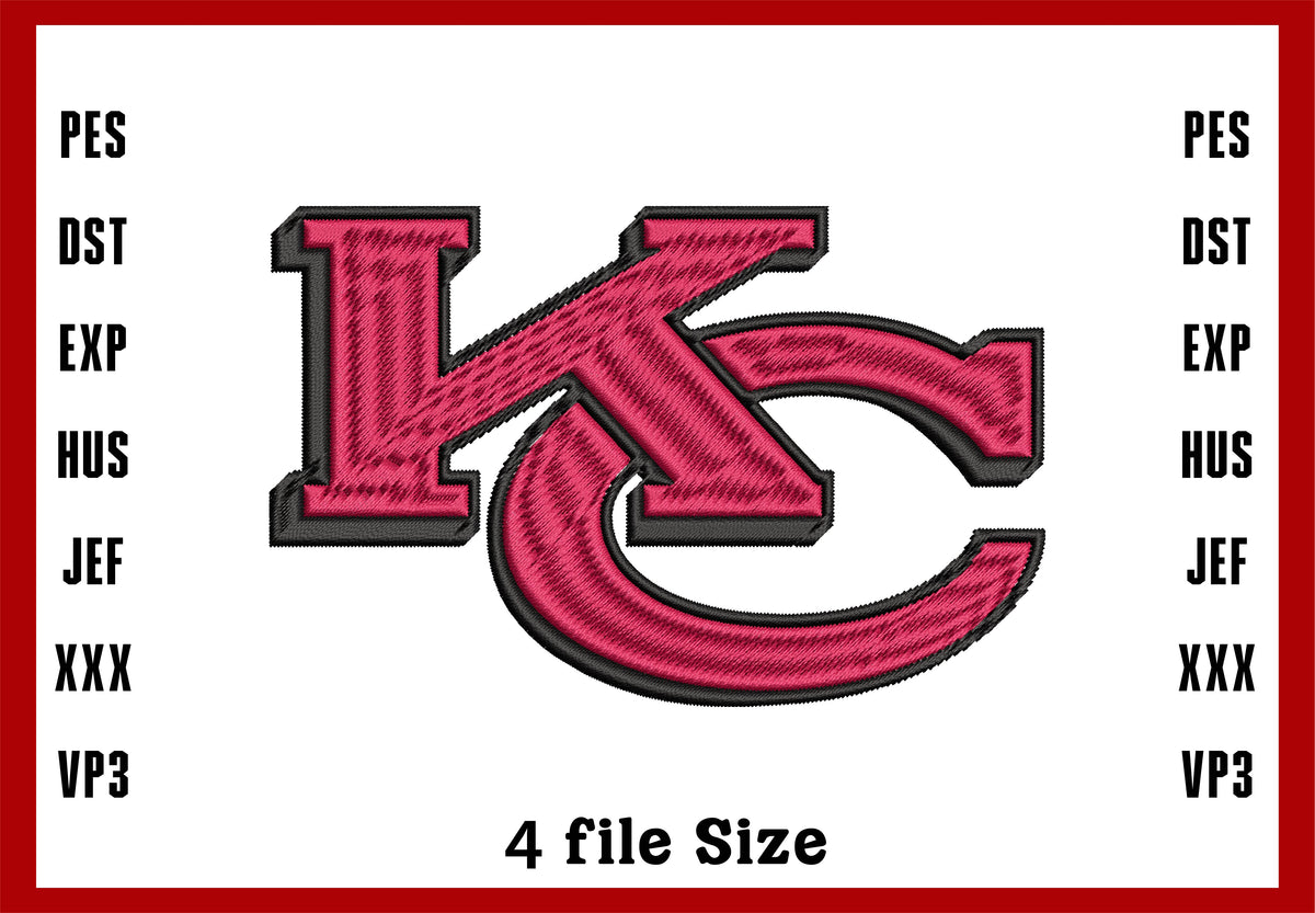 Kansas City Chiefs Logo Embroidery, Kansas City Chiefs Embroidery, NFL ...