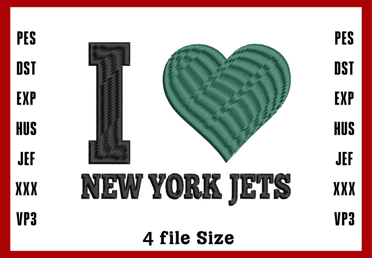 New York Jets Logo Embroidery, NFL football embroidery, Machine Embroi ...