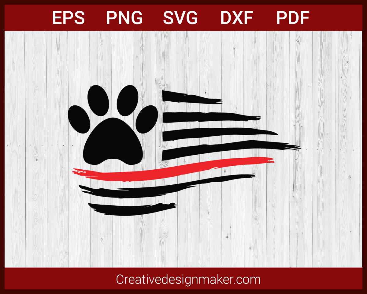 US Flag with the Red Stripe SVG Cricut Silhouette DXF PNG EPS Cut File ...