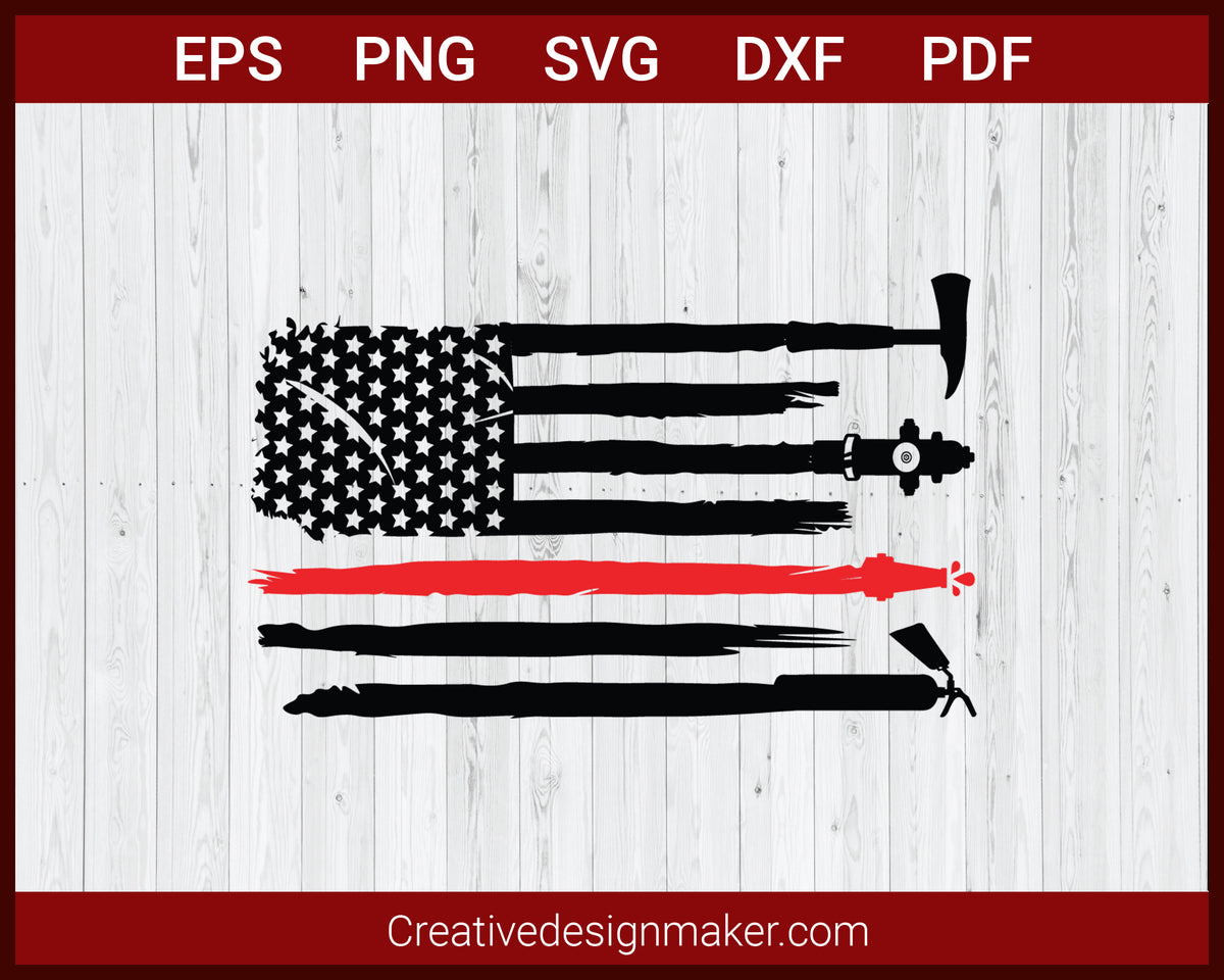 US Flag with the Red Stripe SVG Cricut Silhouette DXF PNG EPS Cut File ...