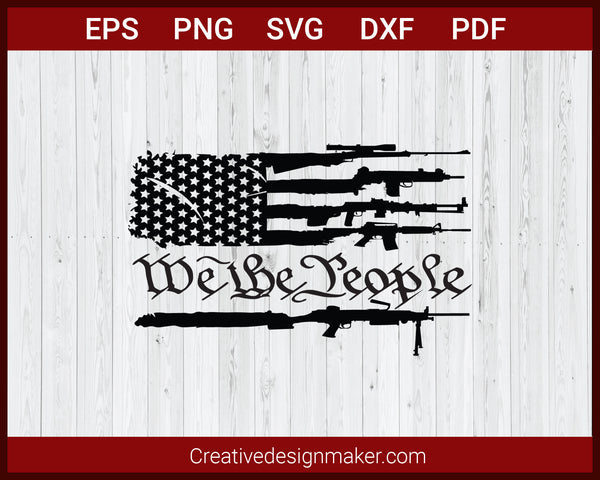Usa Flag And Guns