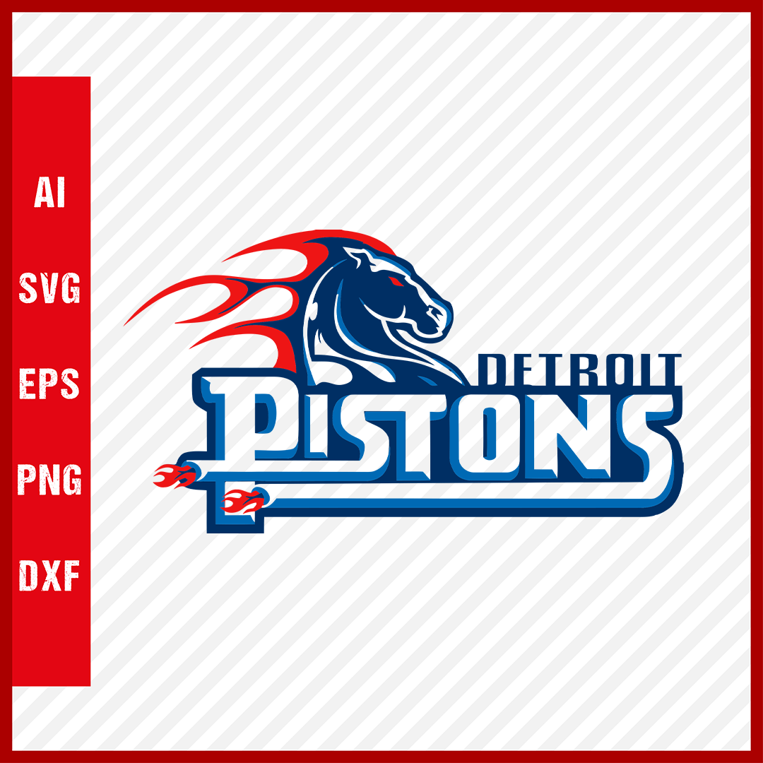 NBA Detroit Pistons Logo Basketball Team Svg Cut Files Basketball Clip ...