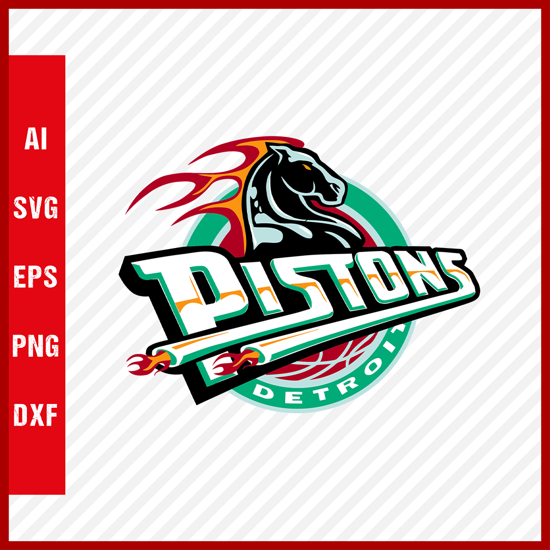 NBA Detroit Pistons Logo Basketball Team Svg Cut Files Basketball Clip ...