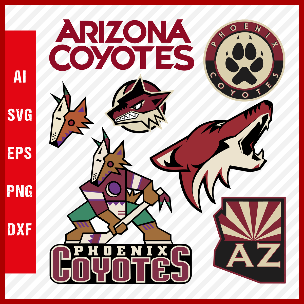 Arizona Coyotes Hockey Svg, NHL National Hockey League Team Svg Logo C ...
