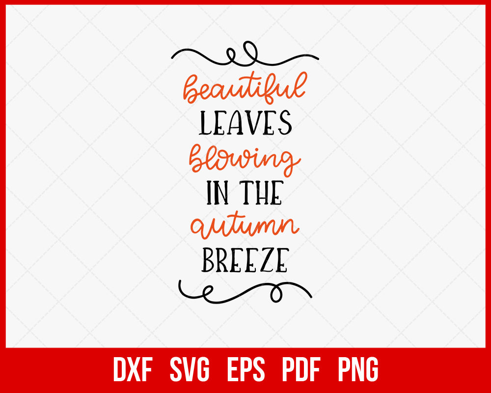 Beautiful Leaves Blowing Fall SVG Cutting File | Creative Design Maker ...