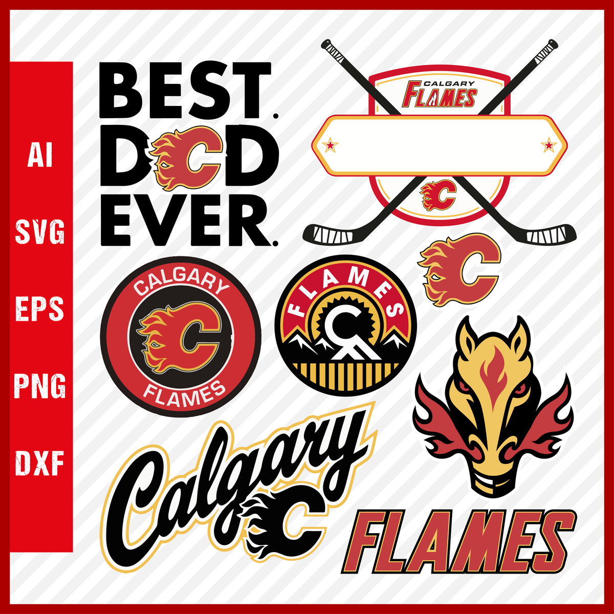 Calgary Flames Svg, NHL National Hockey League Team Svg Logo Clipart B ...