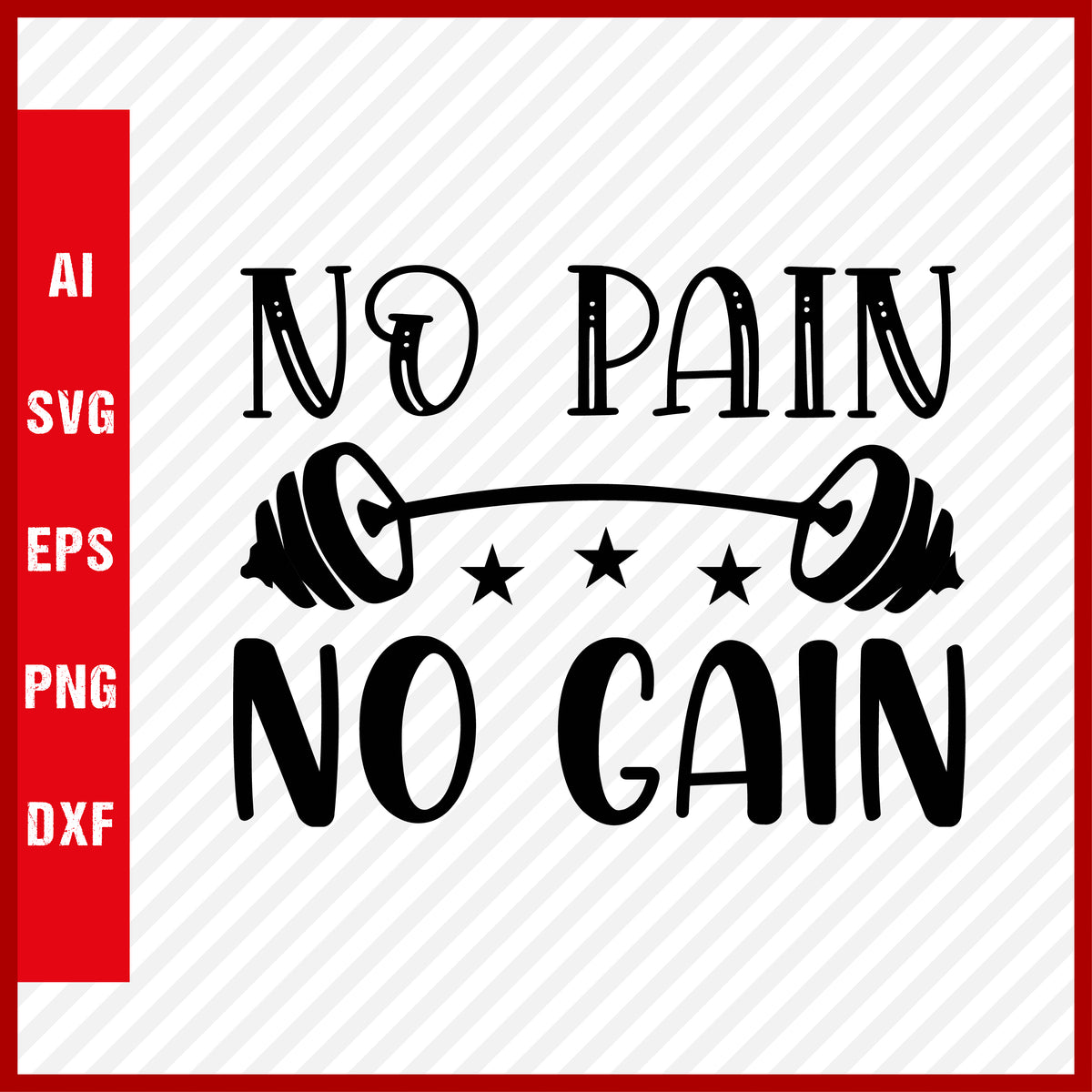 No Pain No Gain T-Shirt & Svg for Workout Lover, Fitness Svg, Love Gym – Creativedesignmaker