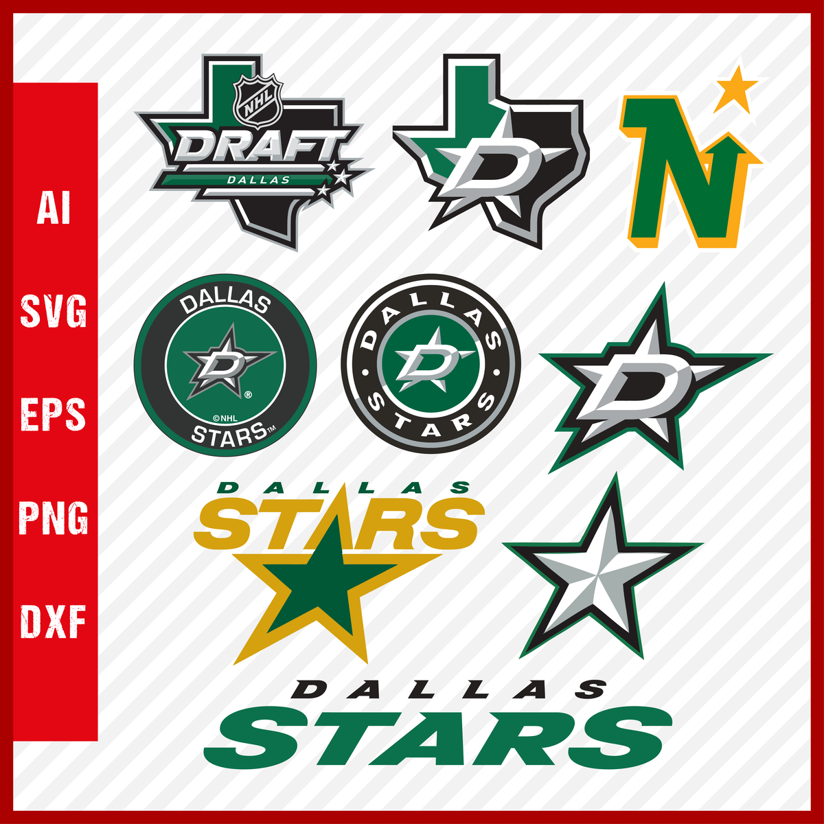 Dallas Stars Svg, NHL National Hockey League Team Svg Logo Clipart Bun ...